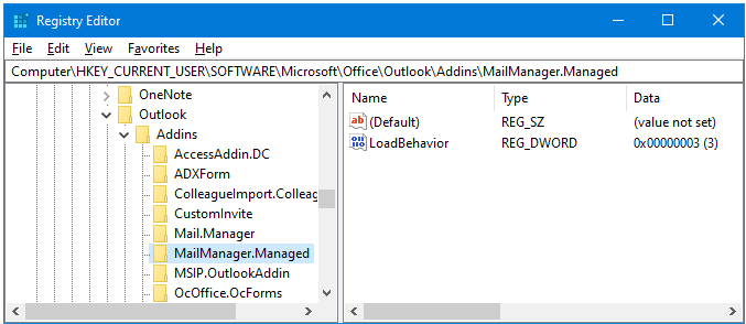 Add-in Load Behaviour