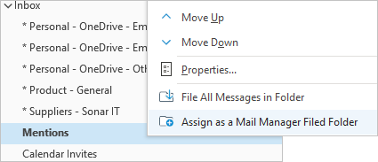 Filing with Mail Manager