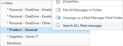 Filing with Mail Manager