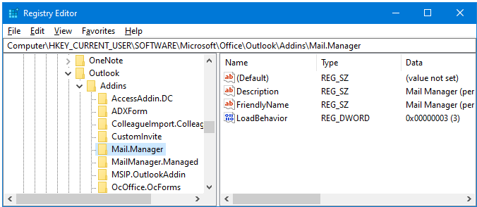 Add-in Load Behaviour