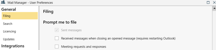 Filing with Mail Manager